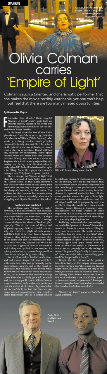 Olivia Colman carries ‘Empire of Light’ - PressReader