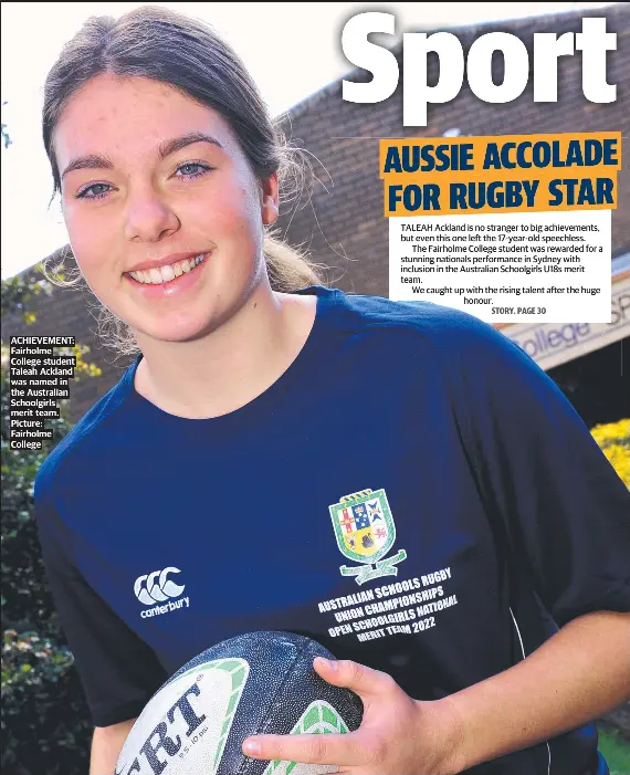 AUSSIE ACCOLADE FOR RUGBY STAR - PressReader