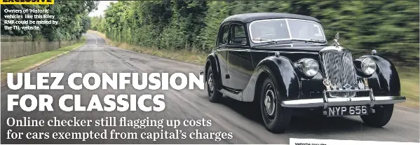 ULEZ CONFUSION FOR CLASSICS - PressReader