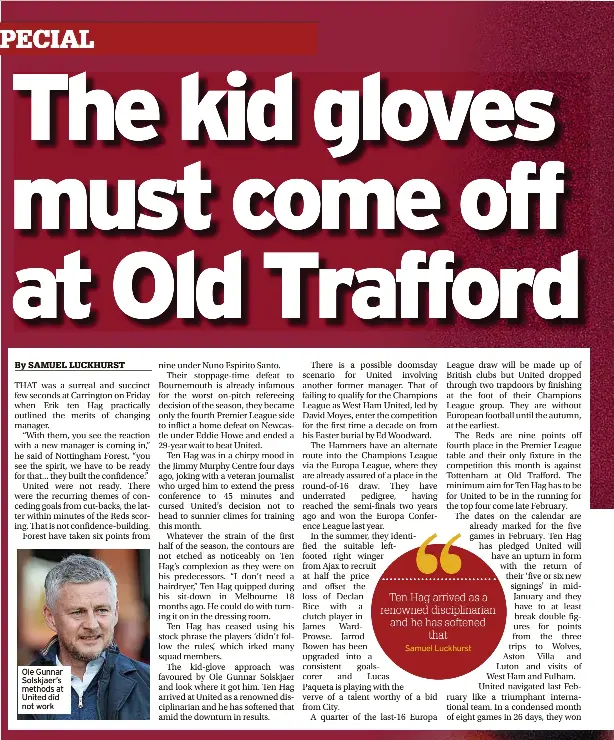 The kid gloves must come off at Old Trafford - PressReader
