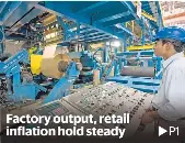Factory output, retail inflation hold steady - PressReader