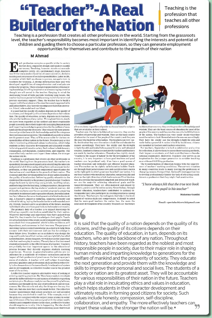 “Teacher”- A Real Builder of the Nation - PressReader