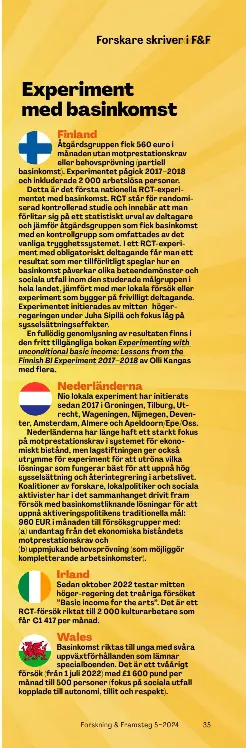 Experiment med basinkomst - PressReader