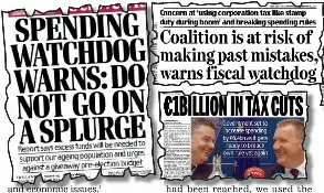 BUDGETARY WATCHDOG JUST WANTED FRONT-PAGE HEADLINES - PressReader