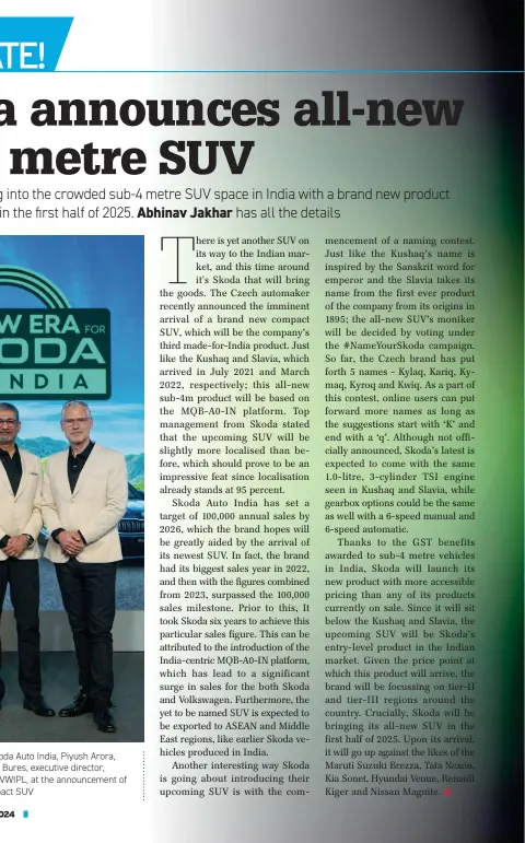 Skoda announces all-new sub-4 metre SUV - PressReader