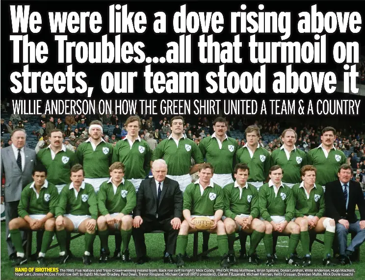 We were like a dove rising above The Troubles...all that turmoil on ...