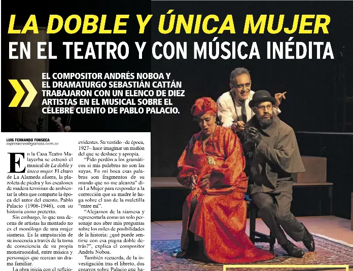 LA DOBLE Y ÚNICA MUJER EN EL TEATRO Y CON MÚSICA INÉDITA - PressReader