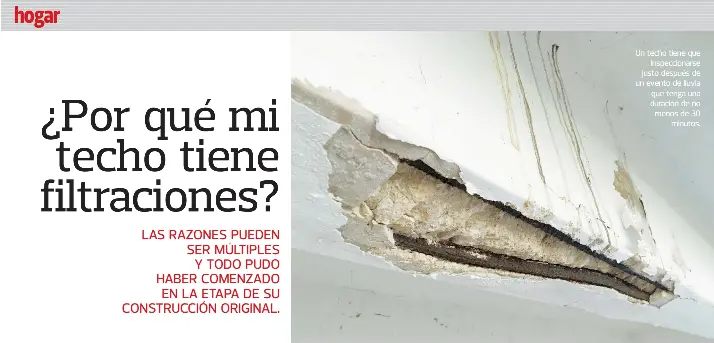 ¿Por qué mi techo tiene filtracion­es? - PressReader