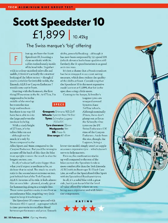 Scott Speedster 10 £1,899 | 10.42kg - PressReader