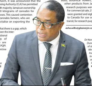 Dunn acknowledg­es hazy legislatio­n on marijuana trade - PressReader