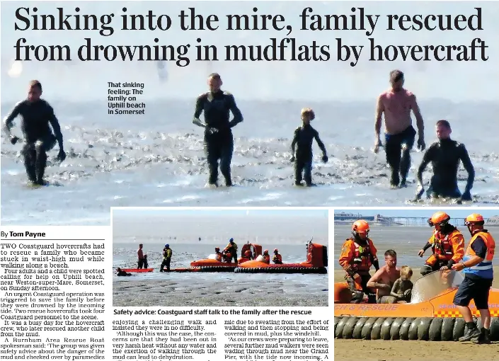 Sinking into the mire, family rescued from drowning in mudflats by ...