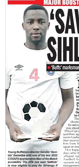 ‘SAVIOLA’ SET FOR SIHLANGU RETURN - PressReader