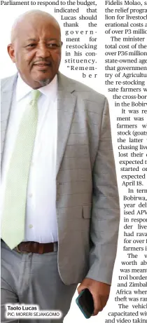 I pressurise­d government to restock in Bobirwa – Lucas - PressReader