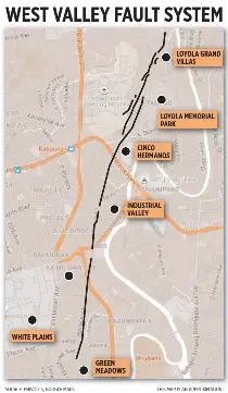West Valley Fault Line Map