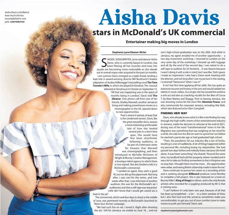 Aisha Davis stars in Mcdonald’s UK commercial - PressReader