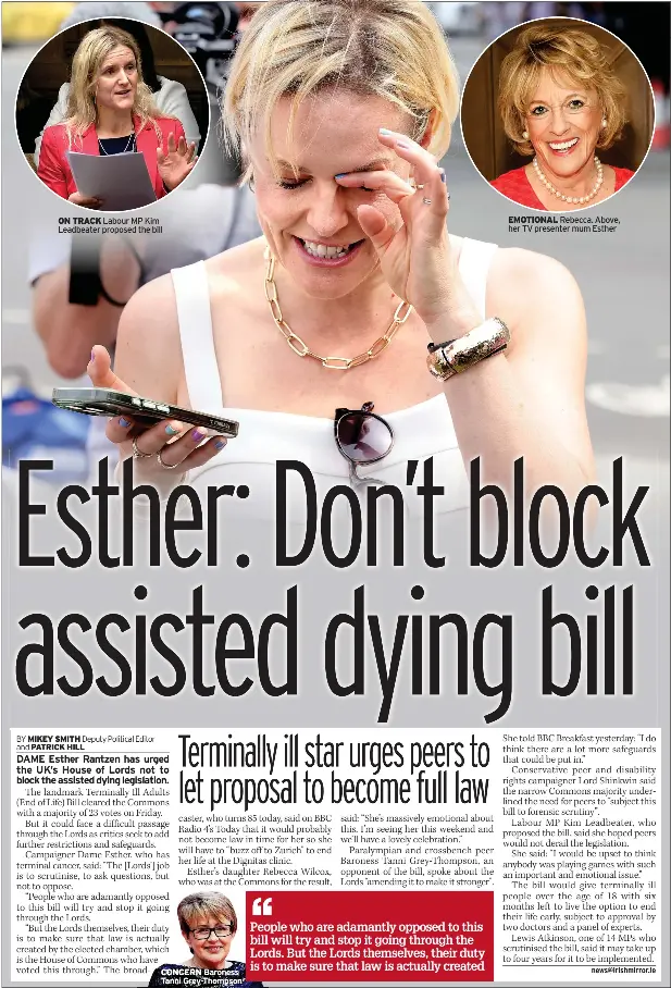 Esther: Don’t block assisted dying bill - PressReader