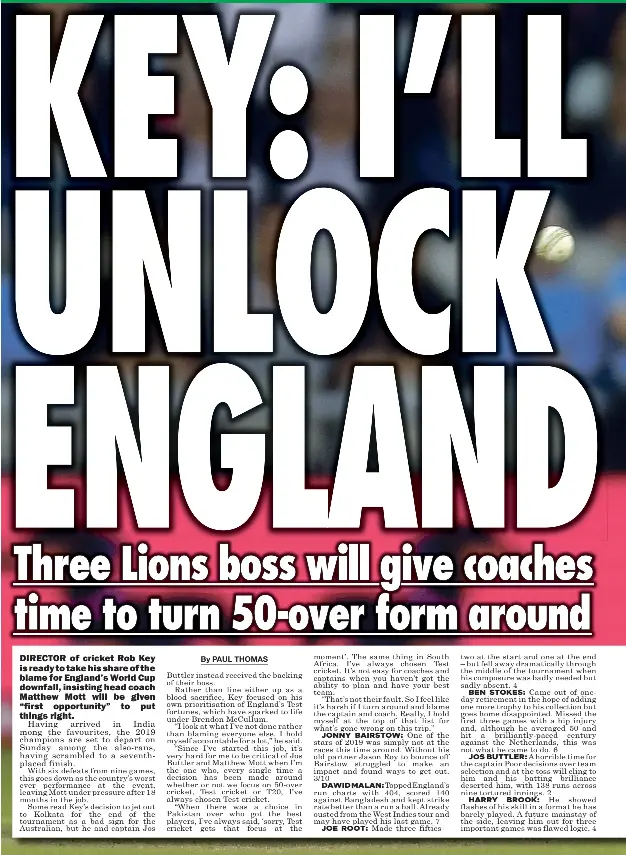 KEY: I’LL UNLOCK ENGLAND - PressReader