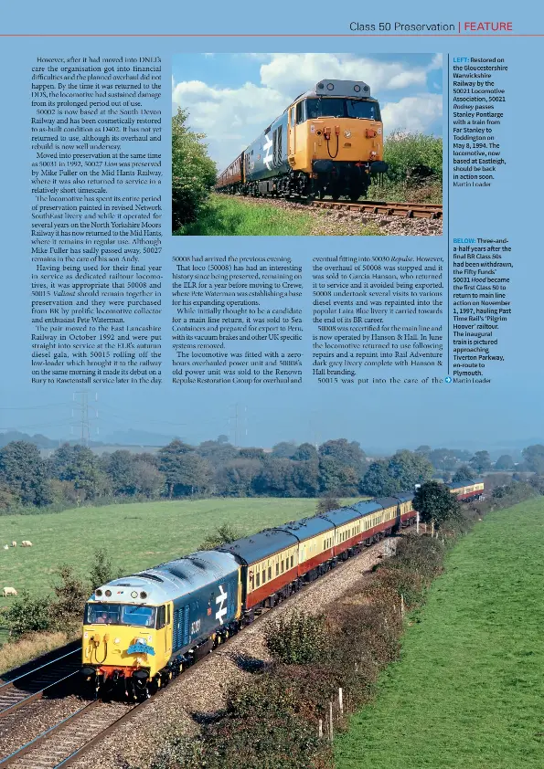 Class 50 Preservati­on: The first 30 years - PressReader