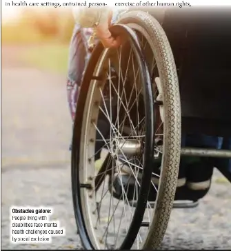 Social exclusion worsens the mental health of the disabled - PressReader