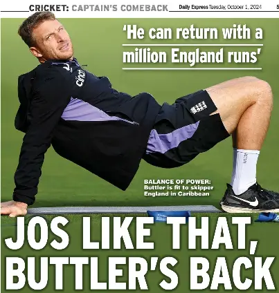 JOS LIKE THAT, BUTTLER’S BACK - PressReader