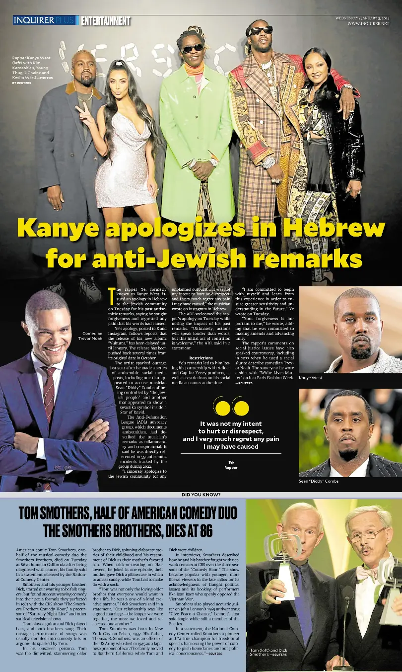 Kanye apologizes in Hebrew for anti-Jewish remarks - PressReader