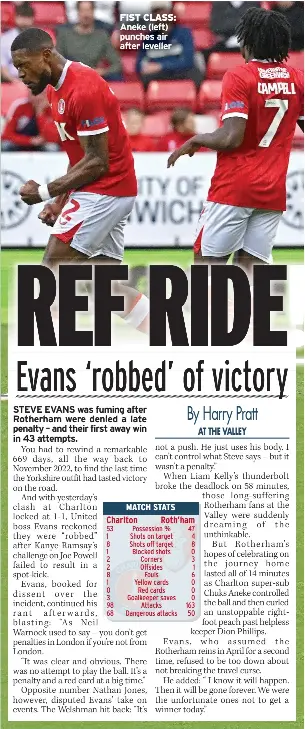 REF RIDE! Evans ‘robbed’ of victory - PressReader