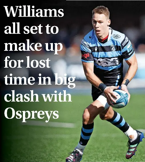 Williams all set to make up for lost time in big clash with Ospreys - PressReader