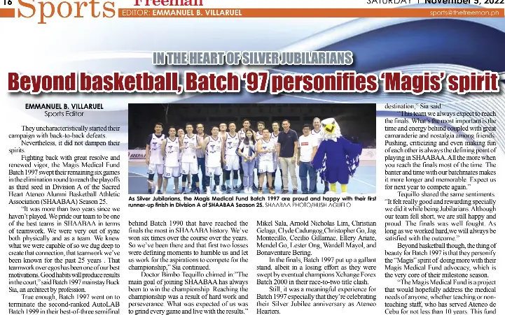Beyond basketball, Batch ‘97 personifie­s ‘Magis’ spirit - PressReader
