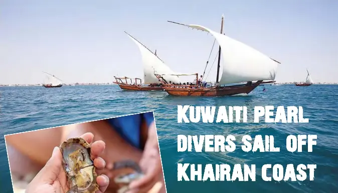 Kuwaiti pearl divers sail off Khairan coast - PressReader