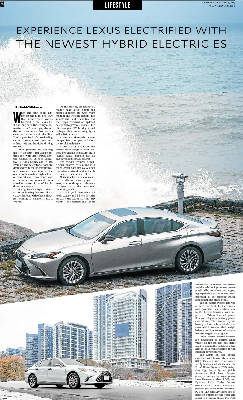 EXPERIENCE LEXUS ELECTRIFIE­D WITH THE NEWEST HYBRID ELECTRIC ES - PressReader