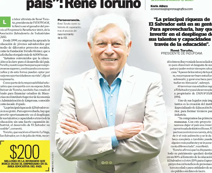 “La educación es clave para el desarrollo del país”: René Toruño - PressReader