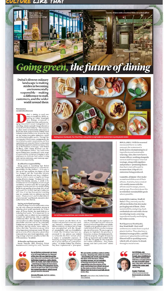 Going green, the future of dining - PressReader