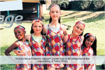 Mtuba dancers to national stage take - PressReader