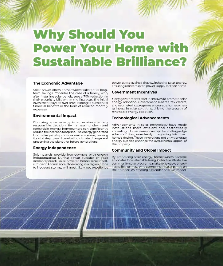 Why Should You Power Your Home with Sustainabl­e Brilliance? - PressReader