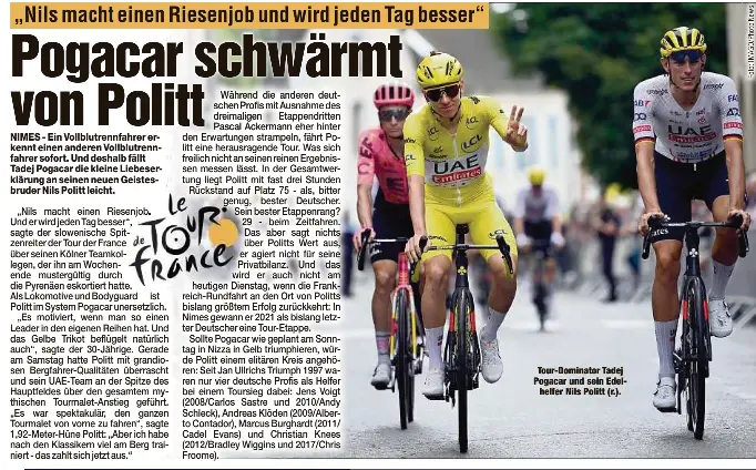 Pogacar schwärmt von Politt - PressReader