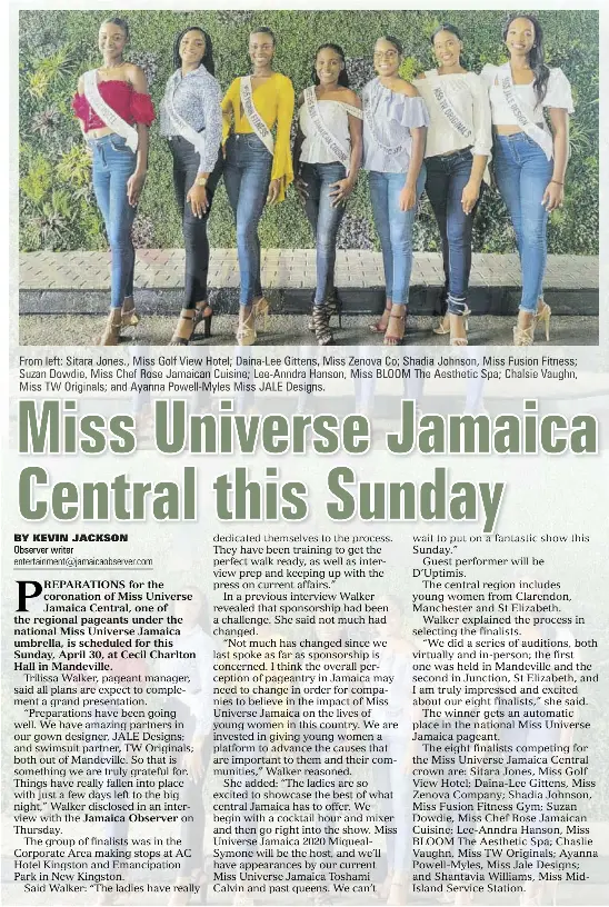 Miss Universe Jamaica Central this Sunday - PressReader
