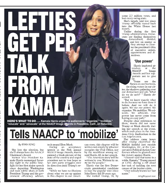 LEFTIES GET PEP TALK FROM KAMALA - PressReader
