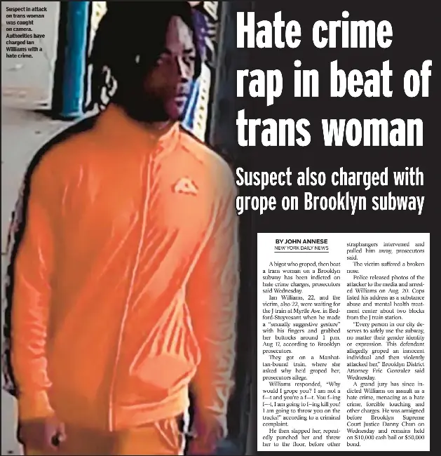 Hate crime rap in beat of trans woman - PressReader