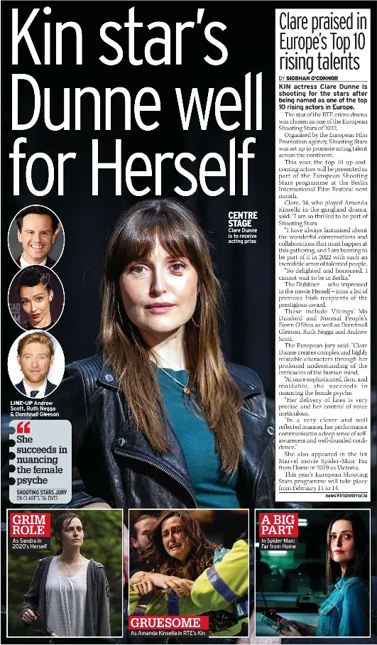 Kin star’s Dunne well for Herself - PressReader