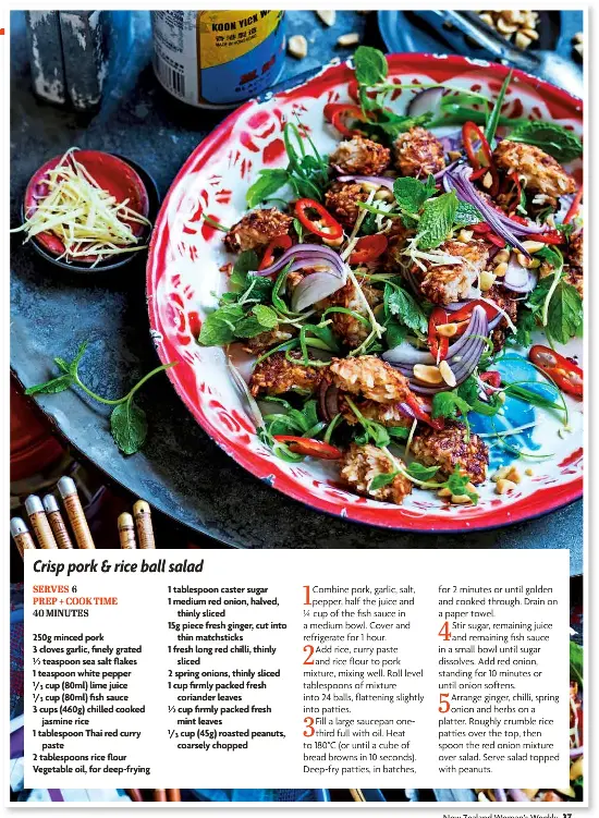 Crisp pork & rice ball salad - PressReader