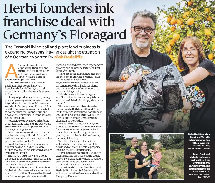Herbi founders ink franchise deal with Germany’s Floragard - PressReader