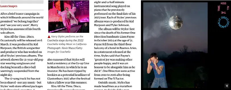 Harry Styles announces fourth solo album, Kiss All the Time. Disco ...