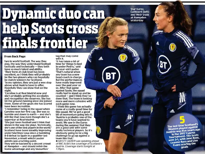 Weir and Cuthbert hold key for Scots - PressReader
