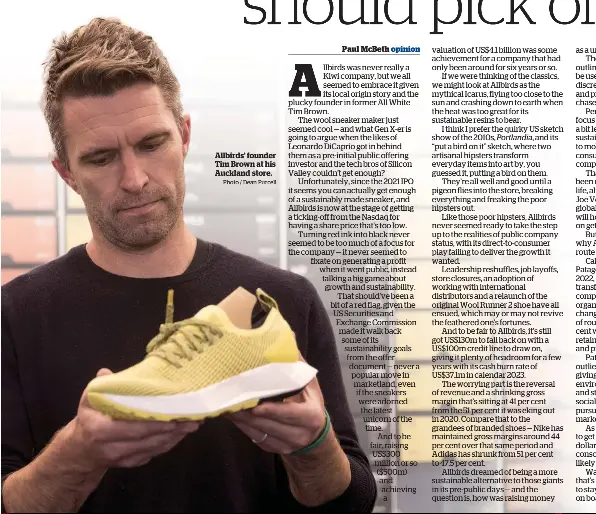 Purpose or profit? Allbirds should pick one - PressReader