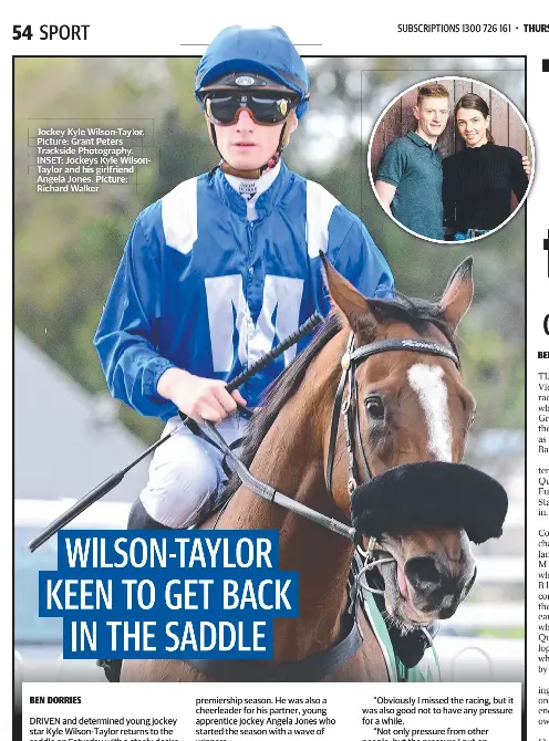 WILSON-TAYLOR KEEN TO GET BACK IN THE SADDLE - PressReader