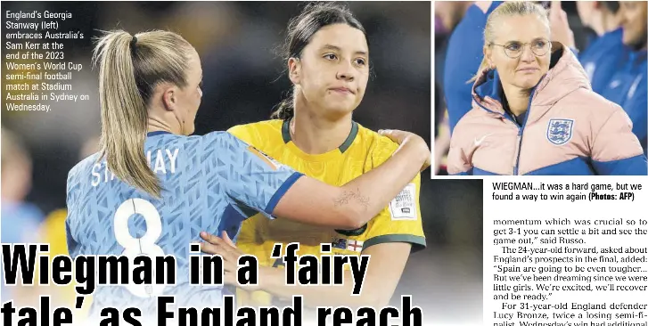 Wiegman in a ‘fairy tale’ as England reach Women’s World Cup final - PressReader
