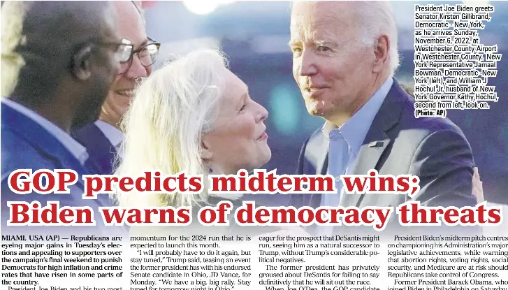 GOP predicts midterm wins; Biden warns of democracy threats - PressReader