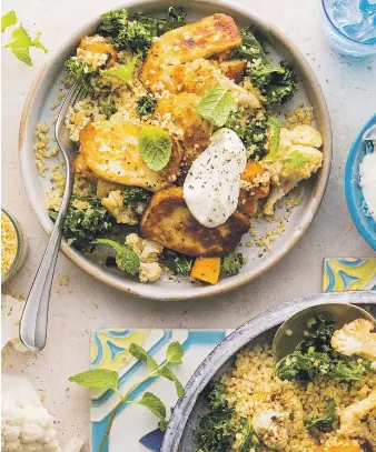 MOROCCAN-SPICED HALOUMI WITH ROASTED CAULIFLOWE­R AND TABBOULEH - PressReader