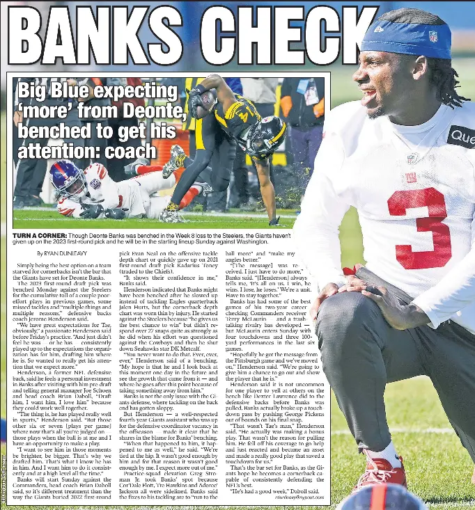 Big Blue expecting 'more' from Deonte, benched to get his attention: coach - PressReader