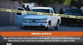 En Fresnillo, 7 de cada 10 cambian rutinas por miedo - PressReader